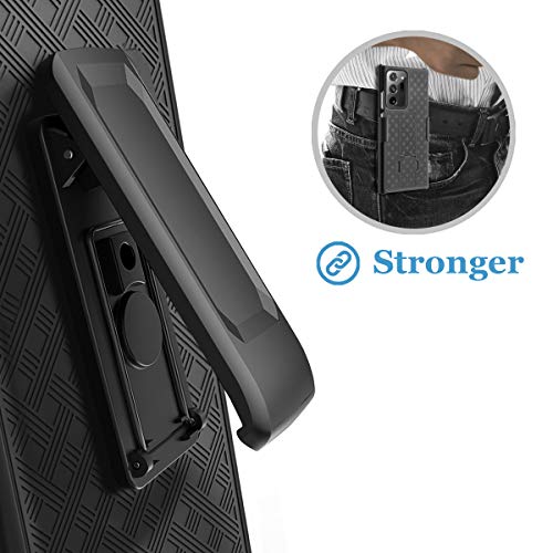 Samsung Note 20 Ultra Case, Fingic Note 20 Ultra Holster Case Combo Shell Slim Rugged Case with Built-in Kickstand Swivel Belt Clip Holster Shockproof Cover for Samsung Note 20 Ultra 6.9 inch, Black