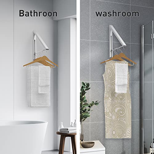 Anjuer Wall Mounted Drying Rack Clothes Hanger Folding Wall Coat Racks Aluminum Home Storage Organiser Space Savers