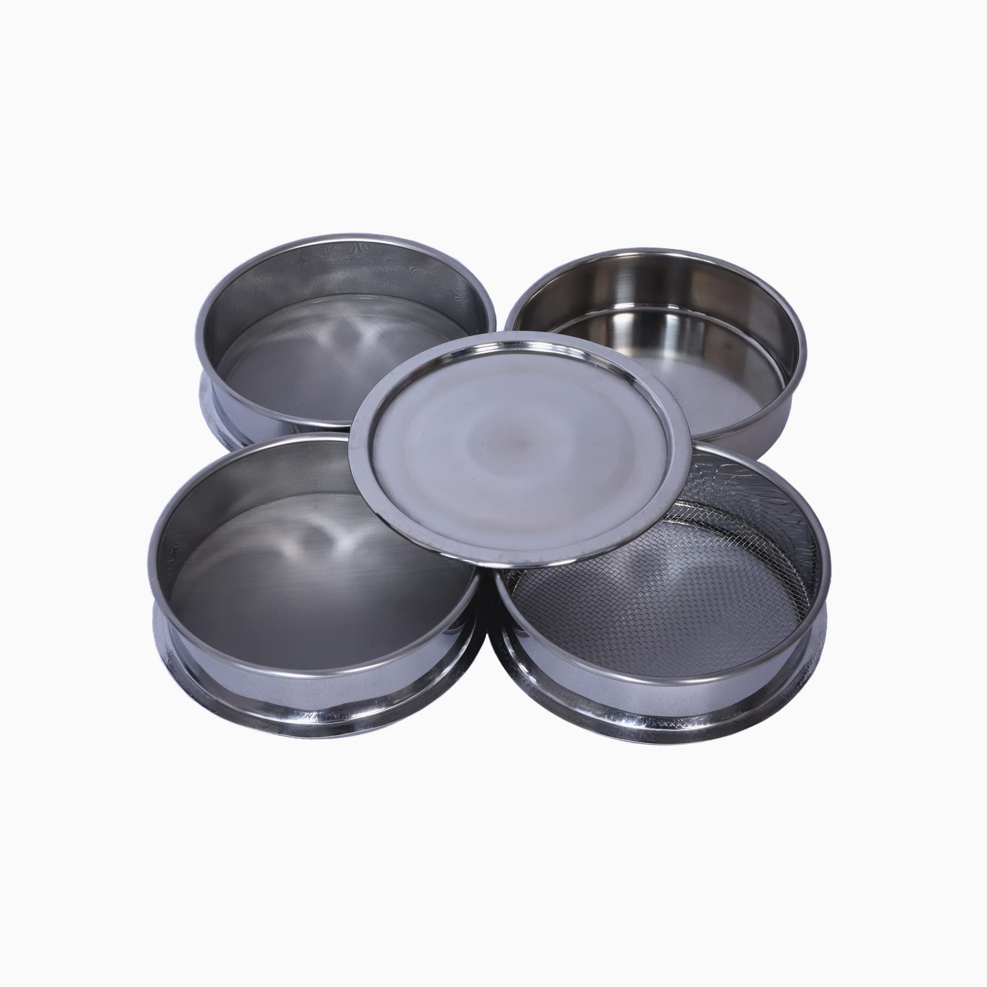 3 Pcs Lab Sieves,6 Inch Diameter Test Sifter with Tray and lid