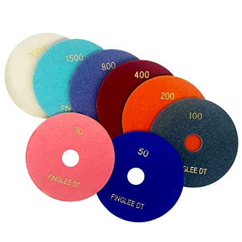 1Pc 7 inch Diamond Polishing Pad Wet/Dry Tile Polishing Pad For Grinder,For Concrete Marble Quartz Stone Countertop Granite Polishing. (Grit 3000)