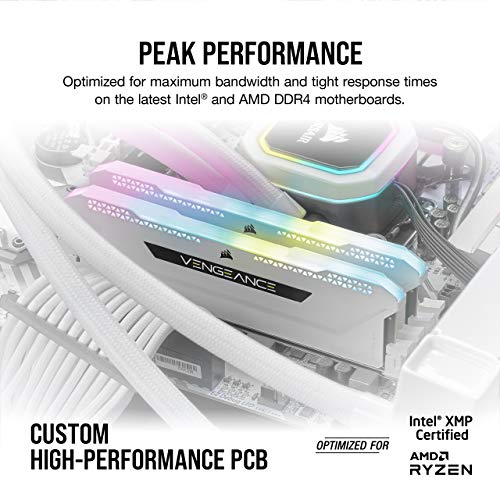 CORSAIR VENGEANCE RGB PRO SL 64GB (4x16GB) DDR4 3600 (PC4-28800) C18 1.35V - White