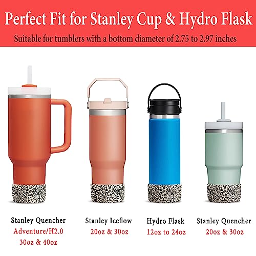 2Pcs Protective Silicone Boot For Stanley Quencher Tumbler 30 oz 40 oz & IceFlow 20oz 30oz & Hydro Flask Water Bottle 12-24oz & Simple Modern 40 oz Tumbler- Cup Bottom Sleeve - Stanley Cup Accessories