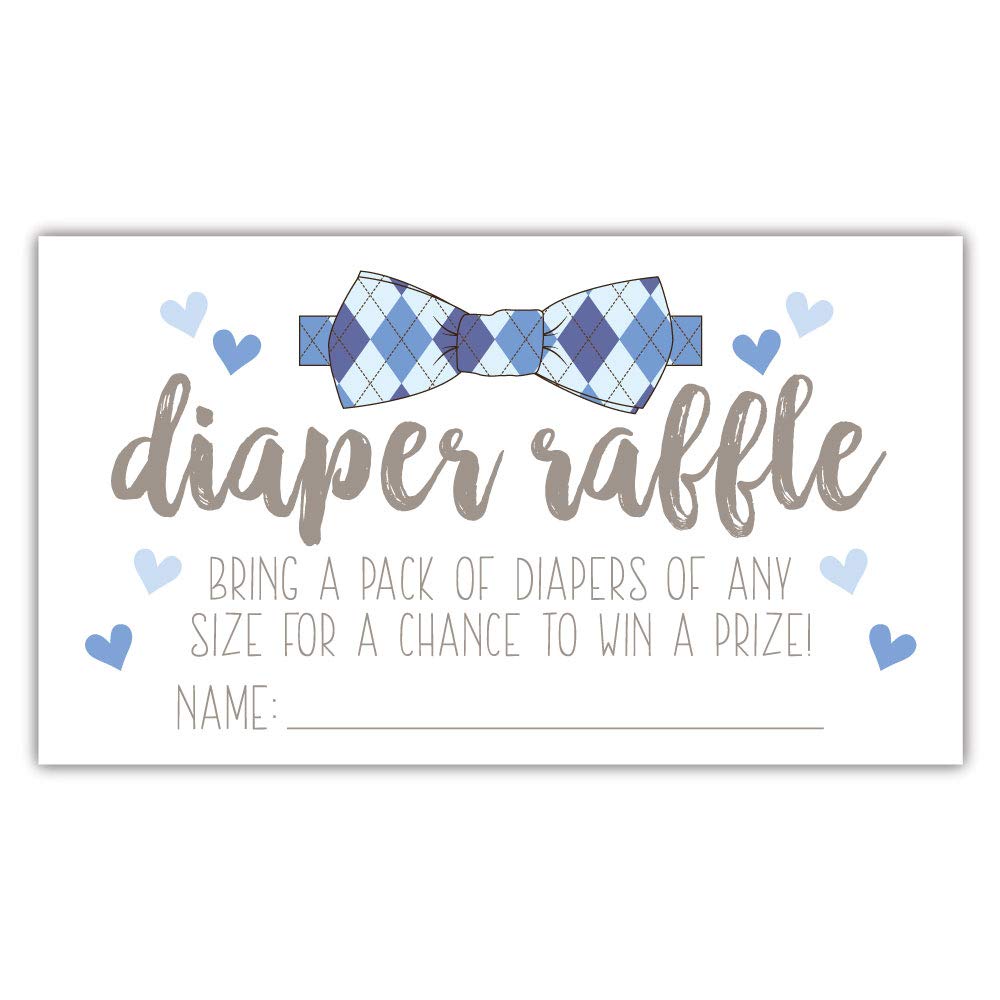 50 Little Man Diaper Raffle Tickets - Boy Baby Shower Game