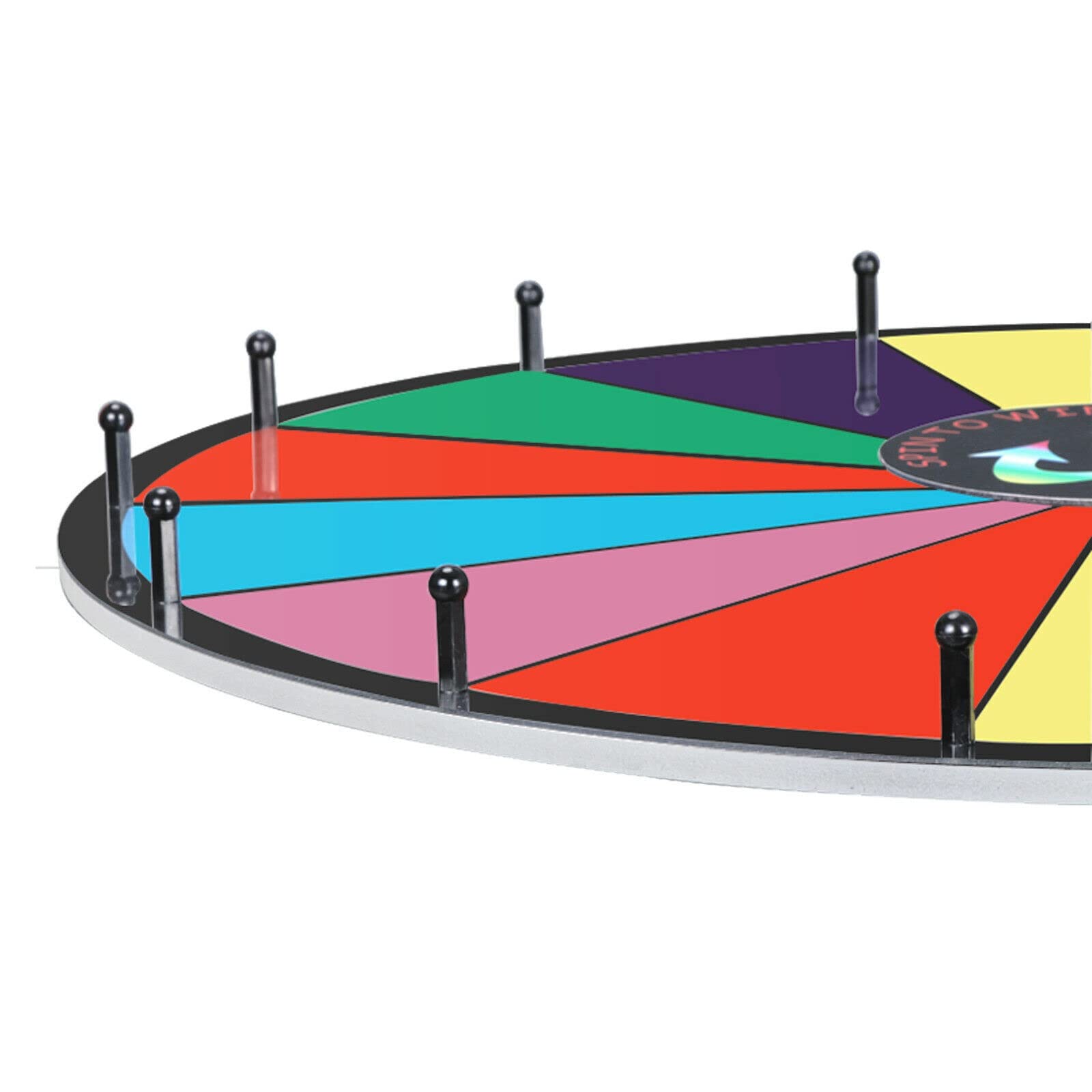 24" Prize Wheel Fortune w Folding Tripod Floor Stand Carnival Spinnig Game Color