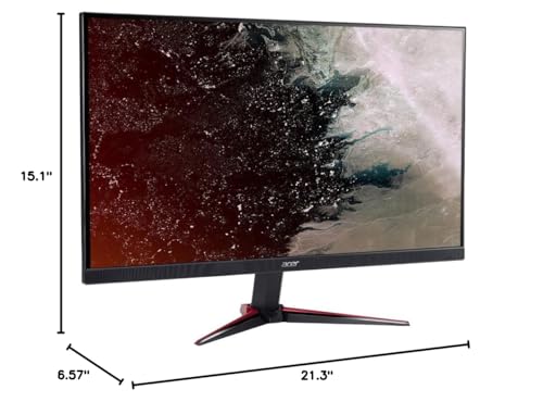 Acer Nitro VG220Q bmiix 21.5" Full HD (1920 x 1080) Zero Frame IPS Gaming Monitor with AMD Radeon FREESYNC Technology - 1ms VRB | 75Hz Refresh (2 x HDMI Ports & 1 x VGA),Black