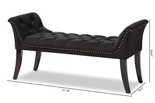 Baxton Studio Herblay Bench, Black