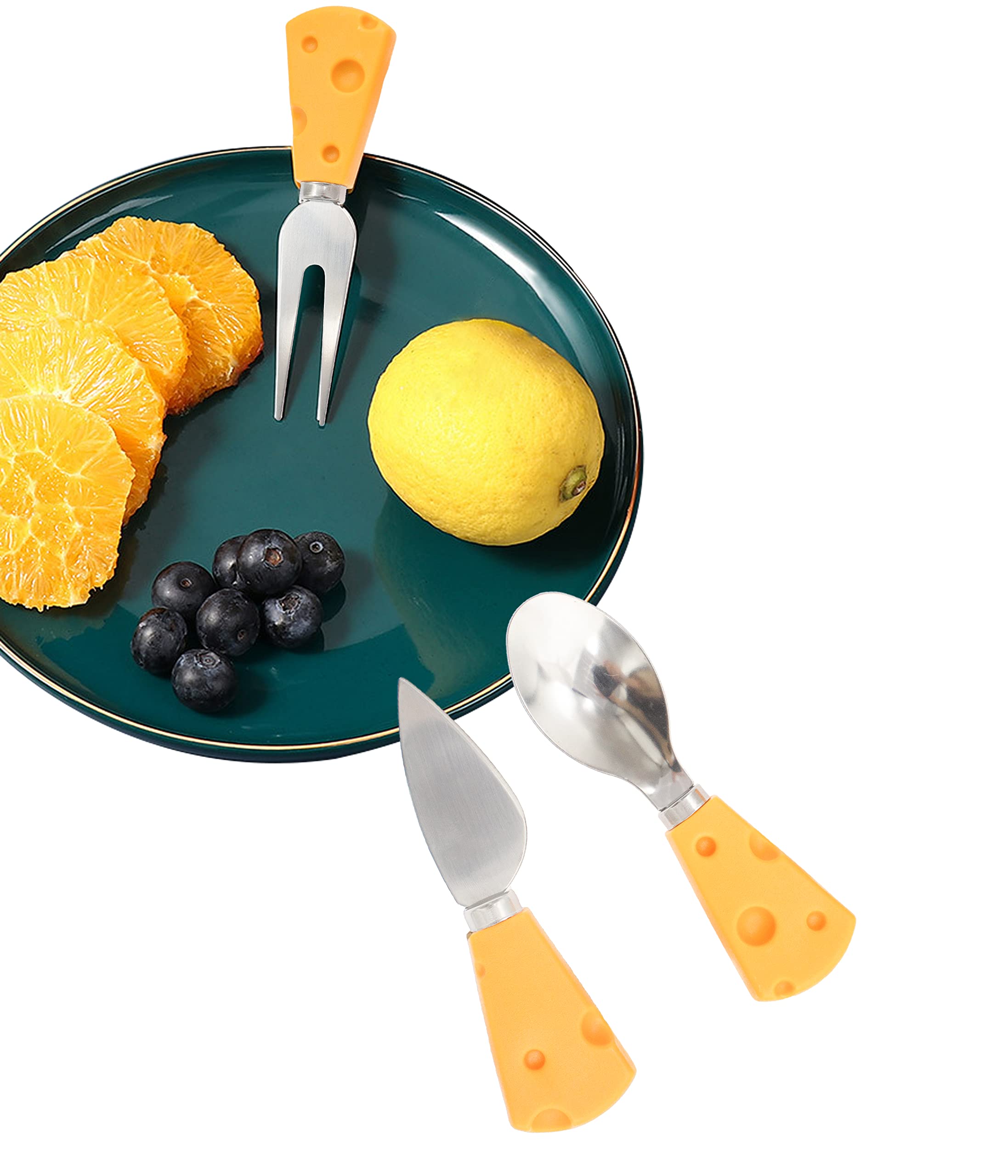 3pcs Cheese Knife Set, Stainless Steel Cheese Knives, cheese spoon, cheese fork, suitable for gift giving
