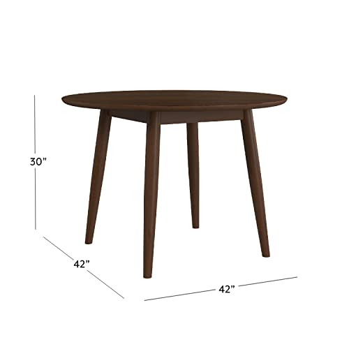 Amazon Brand β Rivet Mid-Century Round Wood Dining Table, 42"W, Chestnut