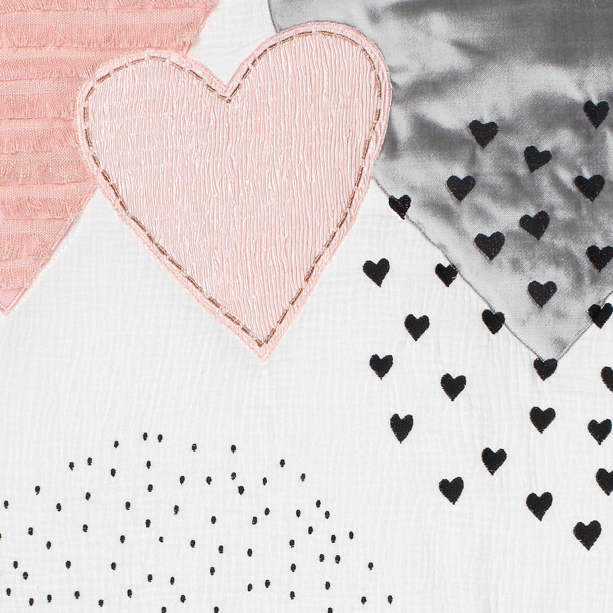 Lambs & Ivy Signature Heart to Heart 4-Piece Crib Bedding Set - Pink, Gray