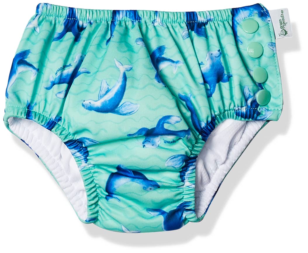 i Play Boys Reusable Absorbent Baby Swim Diapers Seafoam Sea Lions 4T