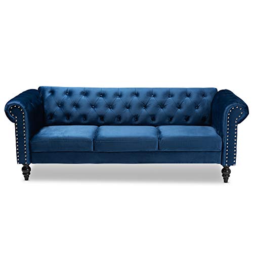 Baxton Studio Sofas, Navy Blue/Black