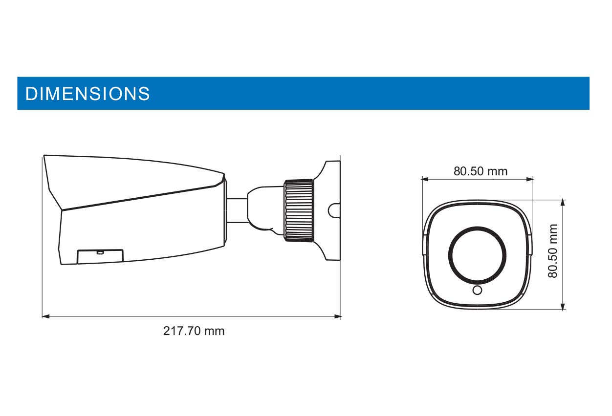 Titanium IP-5IR5S31/28 5MP Network IR WDR IP Bullet Camera, 2.8mm Lens, Outdoor Weatherproof NDAA Approved