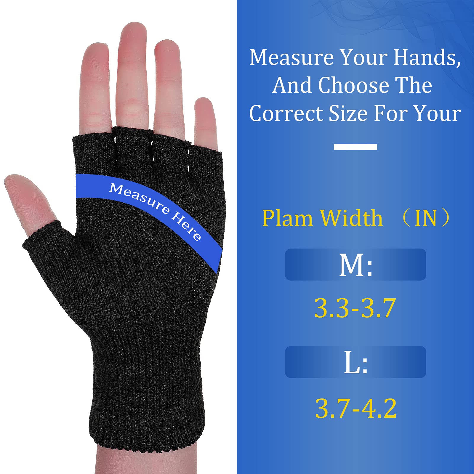 2 Pair Cut Resistant Half Finger Protection Gloves for Home Use (Grey and Black)