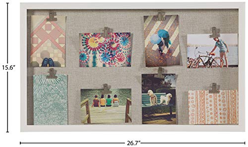 Amazon Brand β Stone & Beam Modern Multiclip Collage Picture Frame, 26.7"H, White