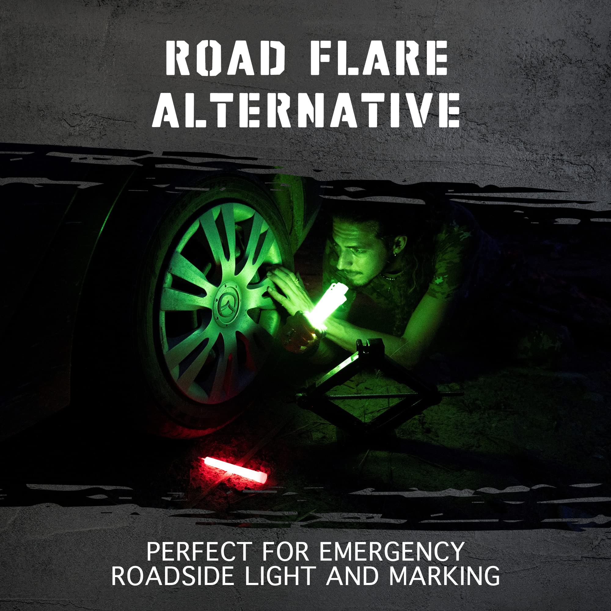 20 Ultra Bright Emergency Glow Sticks - Individually Wrapped Long Lasting Industrial Grade Glowsticks for Survival Gear, Camping Lights, Power Outages and Military Use (Green)