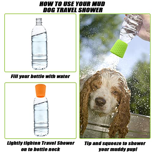 4 Pieces Portable Dog Shower Head Outdoor Camping Mud Dog Shower Sprayer Head Attachment Water Bottle Shower Bathing Gear Pet Grooming Tool
