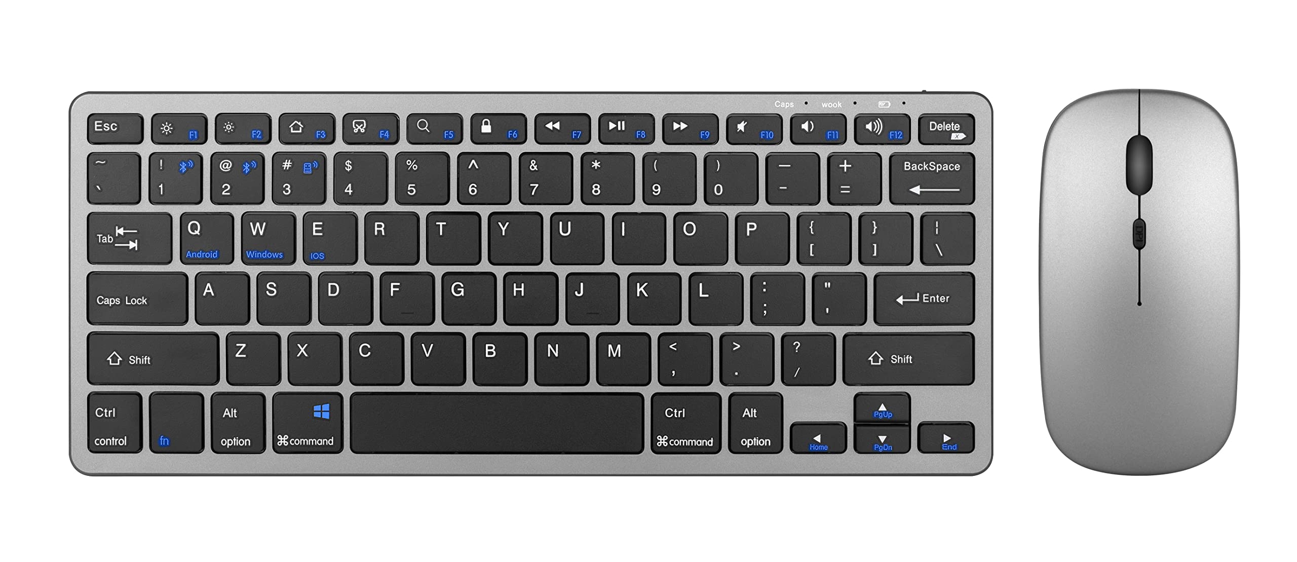 2.4G Bluetooth Wireless Keyboard and Mouse Combo, Multi-Device Ultra Slim Keyboard Mouse Combo with 12 Hot Keys for Windows, Computer, Desktop, PC, Laptop, Mac Tablet, Smart TV