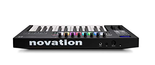 Novation Launchkey 25 MK3 USB MIDI Keyboard 25 Keys Controller with Software Pack of Ableton Live Lite and 4 GB of Loopmasters Sounds & Samples w/Mackie CR3-X Pair Studio Monitors & Instrument Cables