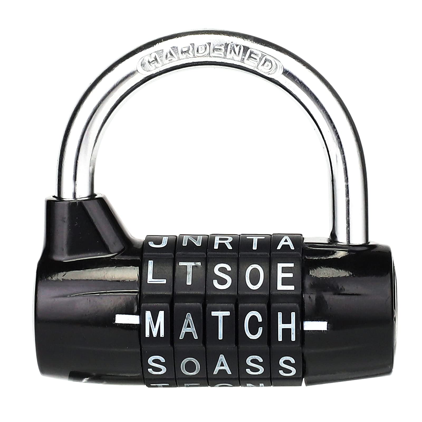 NBYT Combination Padlocks Portable Zinc Lock with Code and Letter/Word Combination Ideal for lockers, Gym, gate, Fence, Toolbox, case, hasp Storage and Outdoor use - 5-Letter Dial Lock.
