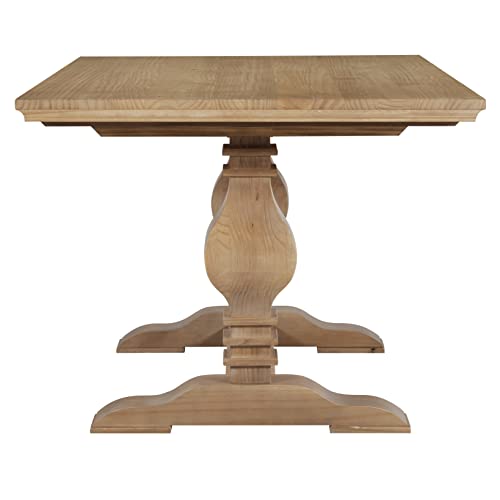 Powell Rustic Honey Solid Pine Double Pedestal Design Dining Sophia Table