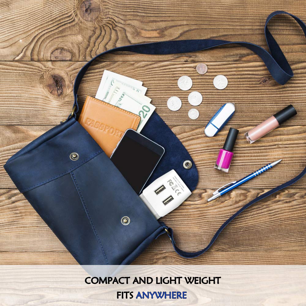 Ceptics Turkey, Egypt, Iceland Travel Adapter Plug with Dual USB - Type C - Europe - Usa Input - Light Weight - Perfect for Cell Phones, Chargers, Cameras and More