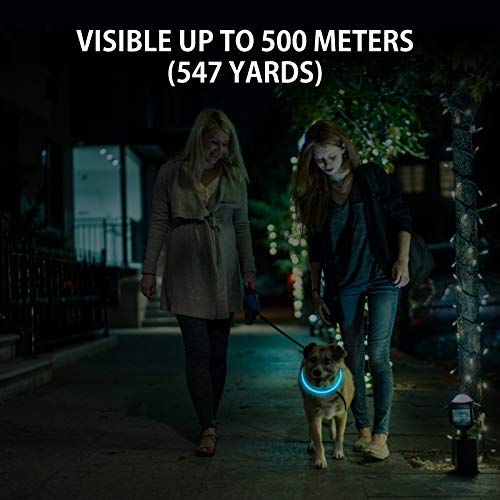 Novkin 2-Pack LED Dog Collar, Light Up Dog Collars,Rechargeable Dog Lights for Night Walking,Universal, Reusable Safety Necklace for Small Medium Large Dogs