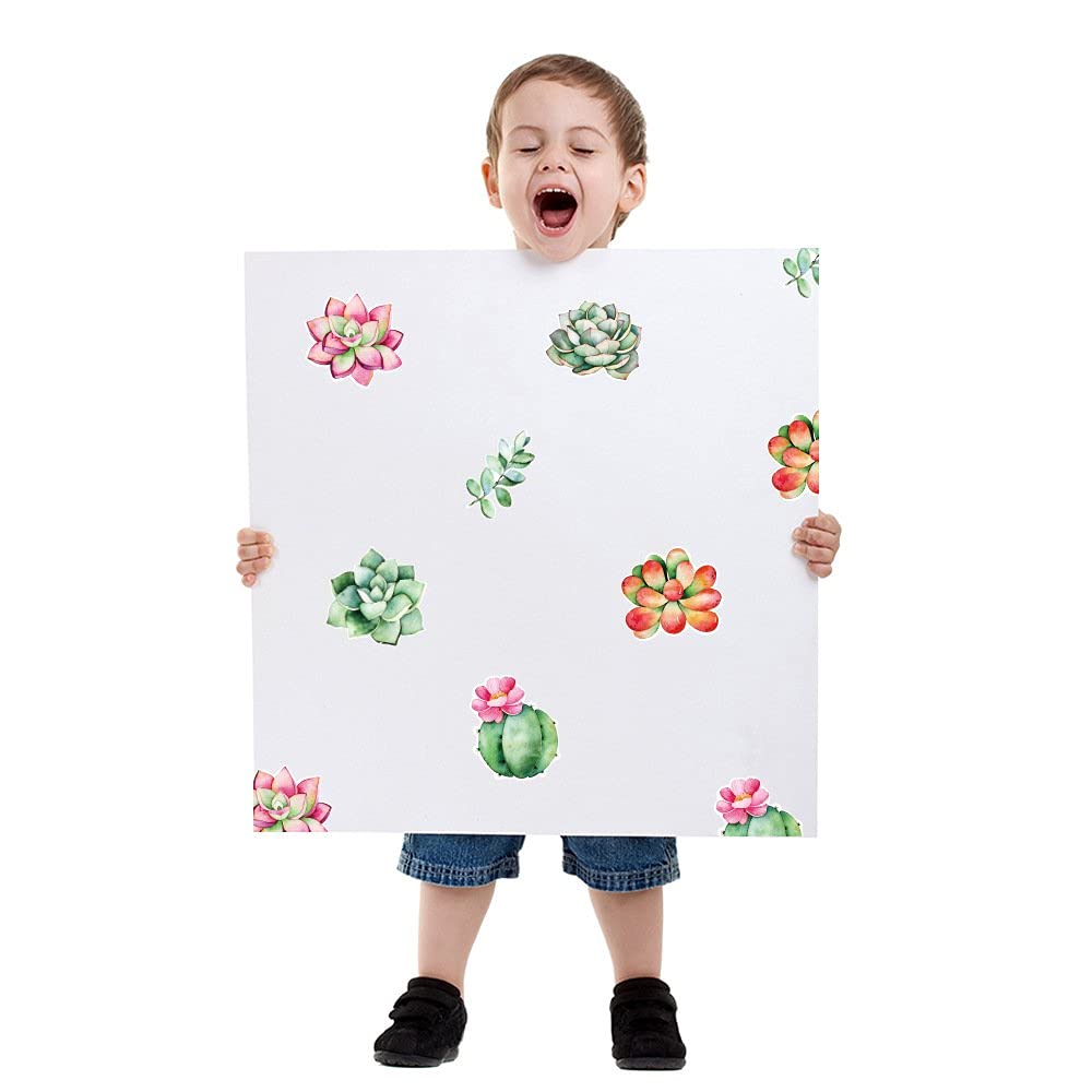 CozyDecor 36 Pcs Succulent Decals for Wall, Succulents Classroom Decorations for Teachers Bulletin Board,Succulent Theme Classroom Decor A655