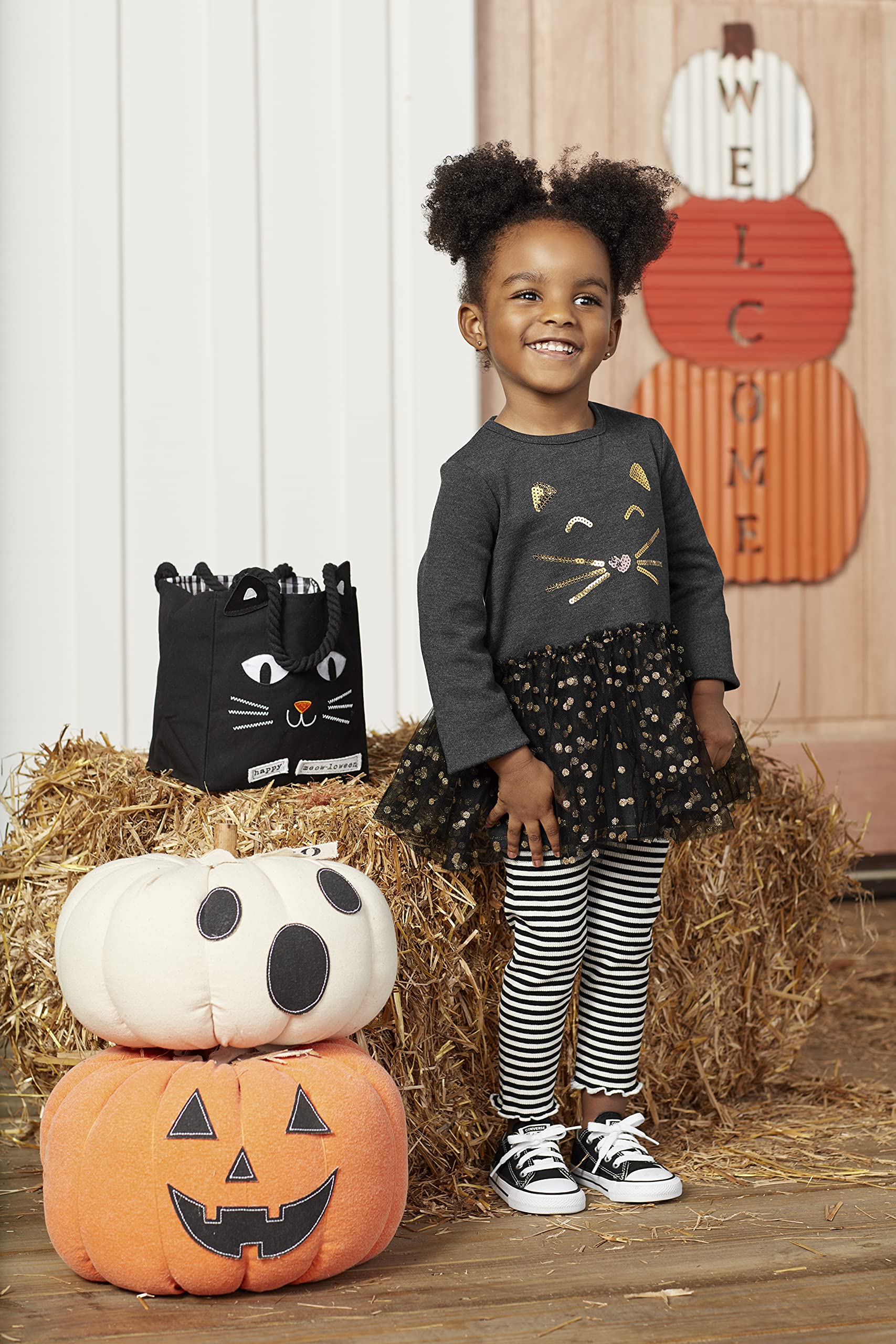 Mud Pie Children's Halloween LED Light Up Treat-or-Treat Candy Bag, Cat