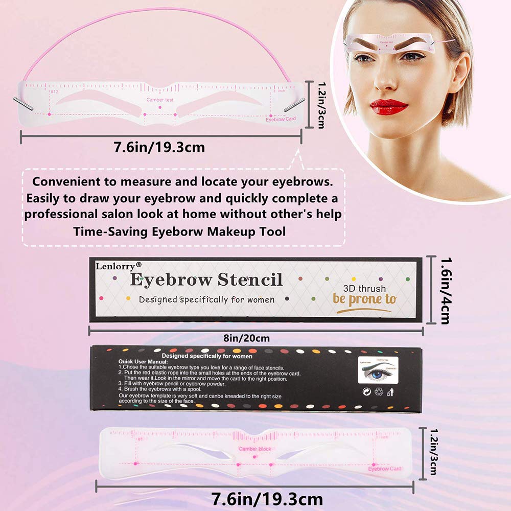 14 Pcs/set Eyebrow Shaper Kit - Reusable Eyebrow Template With Strap & Eyebrow Razor DIY Grooming Eyebrow for Women Girl