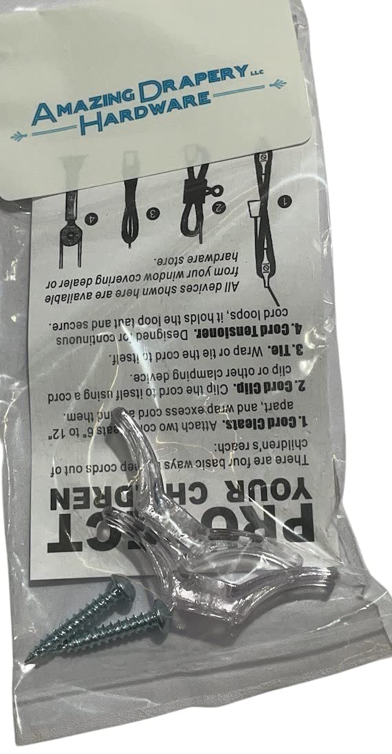 Amazing Drapery Hardware Child Safety Cord Cleat Safety Kit - Clear