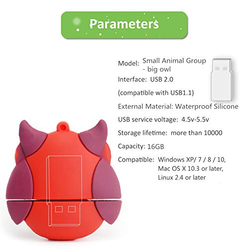 16GB USB Flash Drive Pack of 5 Pcs, BorlterClamp Thumb Drive with Cute Animal Pattern, Gift for Students and Children