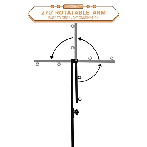 Breeze Touch Dog Grooming Table Arm - 35" Stand Arm with Clamp and Post, Loop Noose, No Sit Haunch Holder Grooming Restraint for Small & Medium Dogs