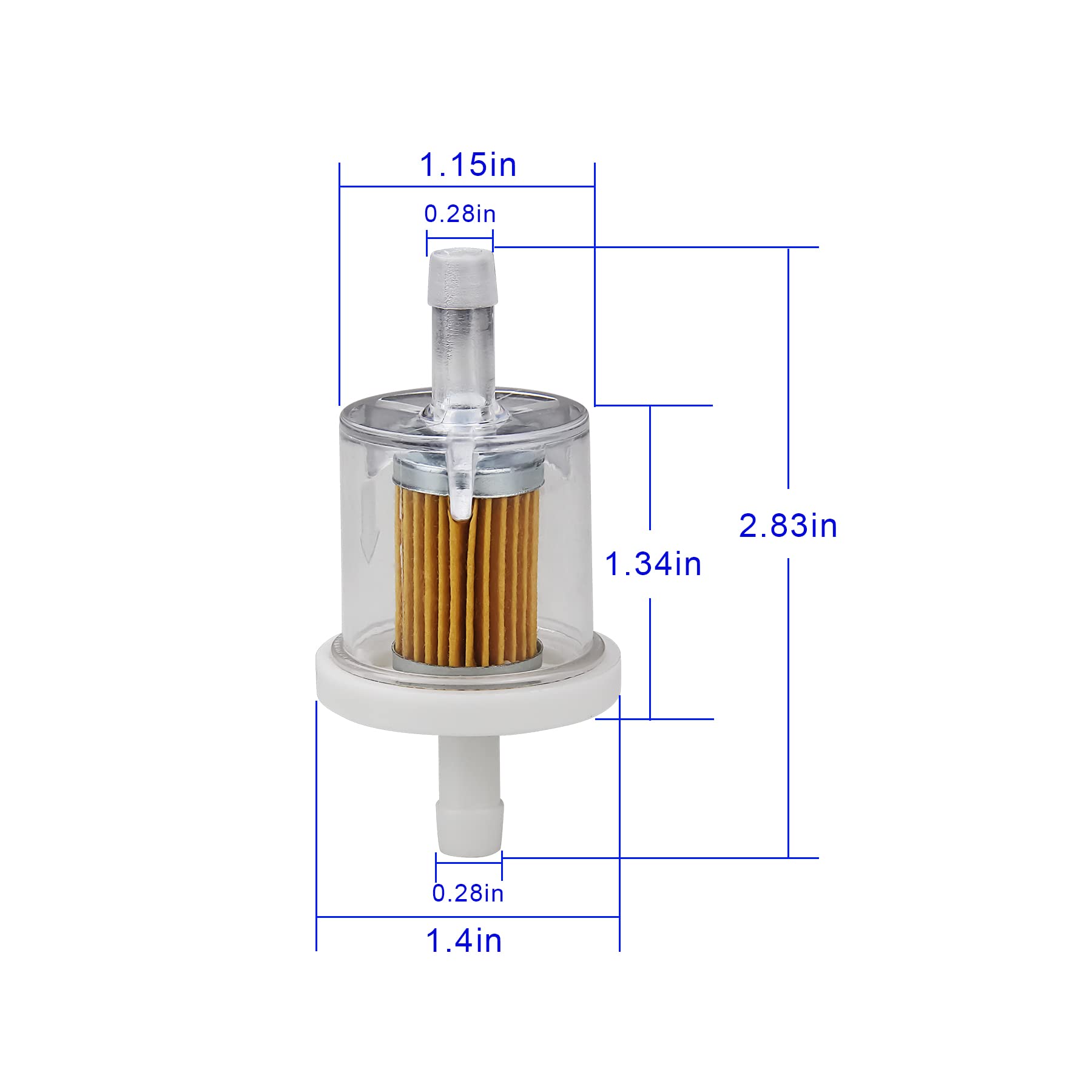 2 Pack 691035 40 Micron 1/4" Inline Fuel Filter assembly Fit for Briggs and Stratton Lawn Mower Accessories replace 493629 5065 691035