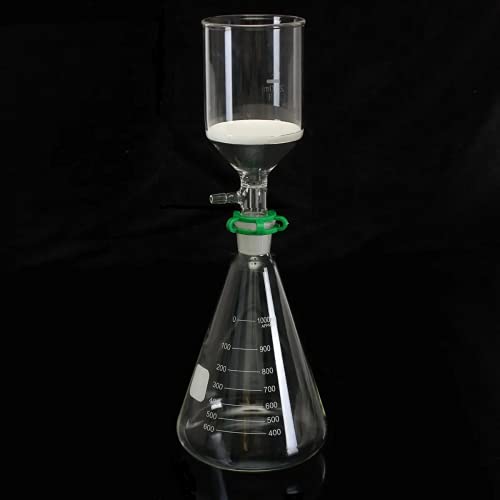 Glass Vacuum Suction Filter Filtration Kit 1000mL Conical Flask 250ml Buchner Funnel (250/1000ml)