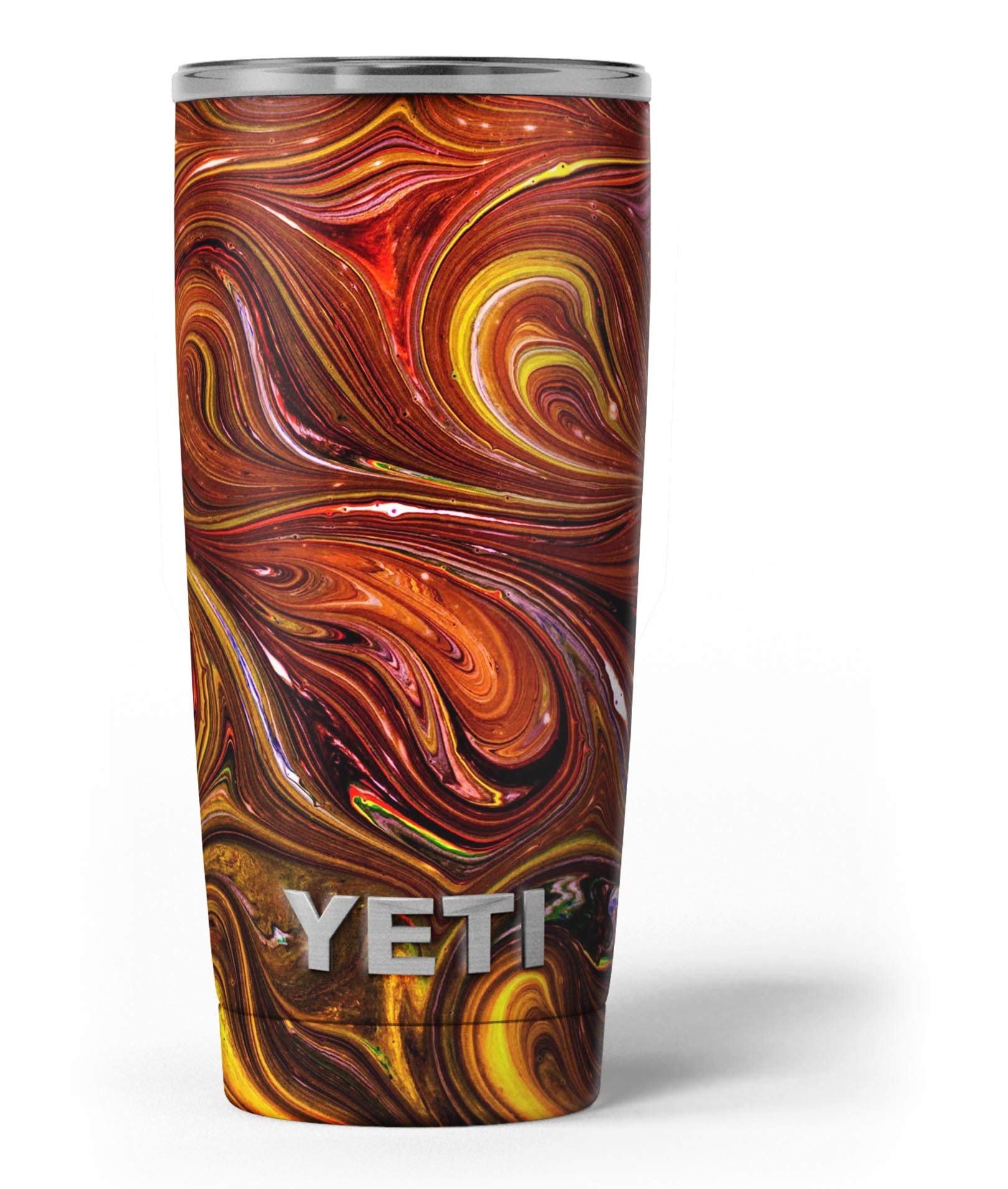 Design Skinz Red Acrylic Swirl - Skin Decal Vinyl Wrap Kit compatible with the Yeti Rambler Cooler Tumbler Cups