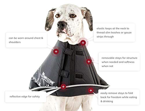 All Four Paws Comfy Cone Pet Cone for Dogs, Cats, Large, Tan - Comfortable Soft Dog Cone Collar Alternative for After Surgery, Wound Care, Spay, Neuter - Dog and Cat Recovery Collar
