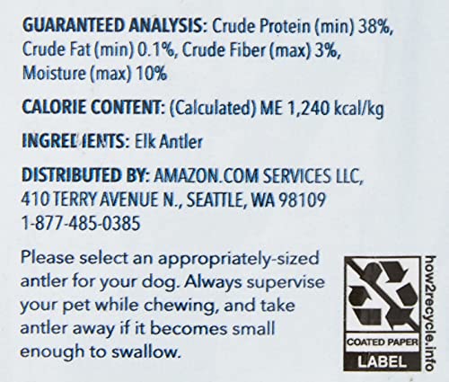 Amazon Brand – Wag Split Elk Antler, Naturally Shed, Medium 6–7.5 inches