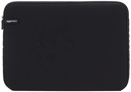 Amazon Basics 15.6-Inch Laptop Sleeve, Protective Case with Zipper - Black