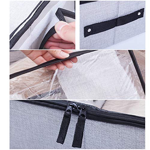 Shoe Storage Organizer,Underbed Shoe Storage Box,Transparent Box for Shoes,Underwear,Clothes,Boot Storage Organizer,Darkgrey