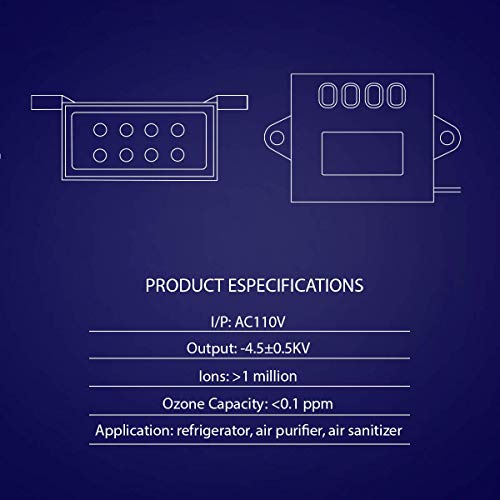 Shopcorp 110-120VAC Plasma Ion Generator β Negative Ionizer and Ozone Generator for Refrigeration, Air Purifiers and Air Sanitizers