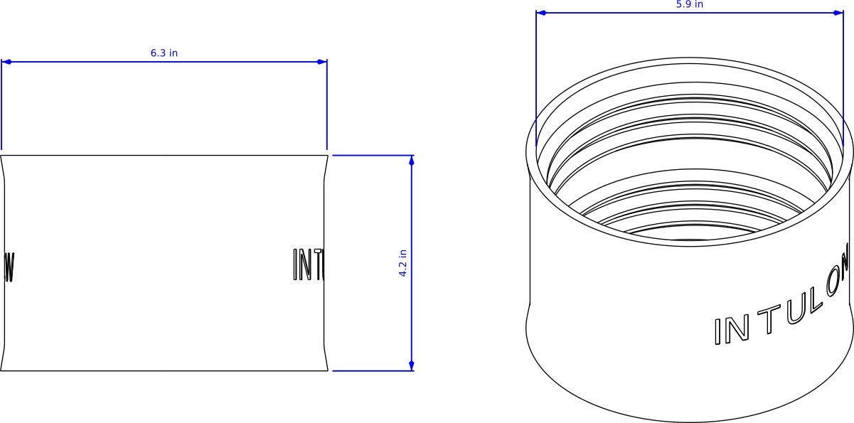 6 inch Tube Portable A/C AC Air Conditioner Exhaust Hose Coupler/Coupling - Counter-clockwise Thread 6CCWCPL