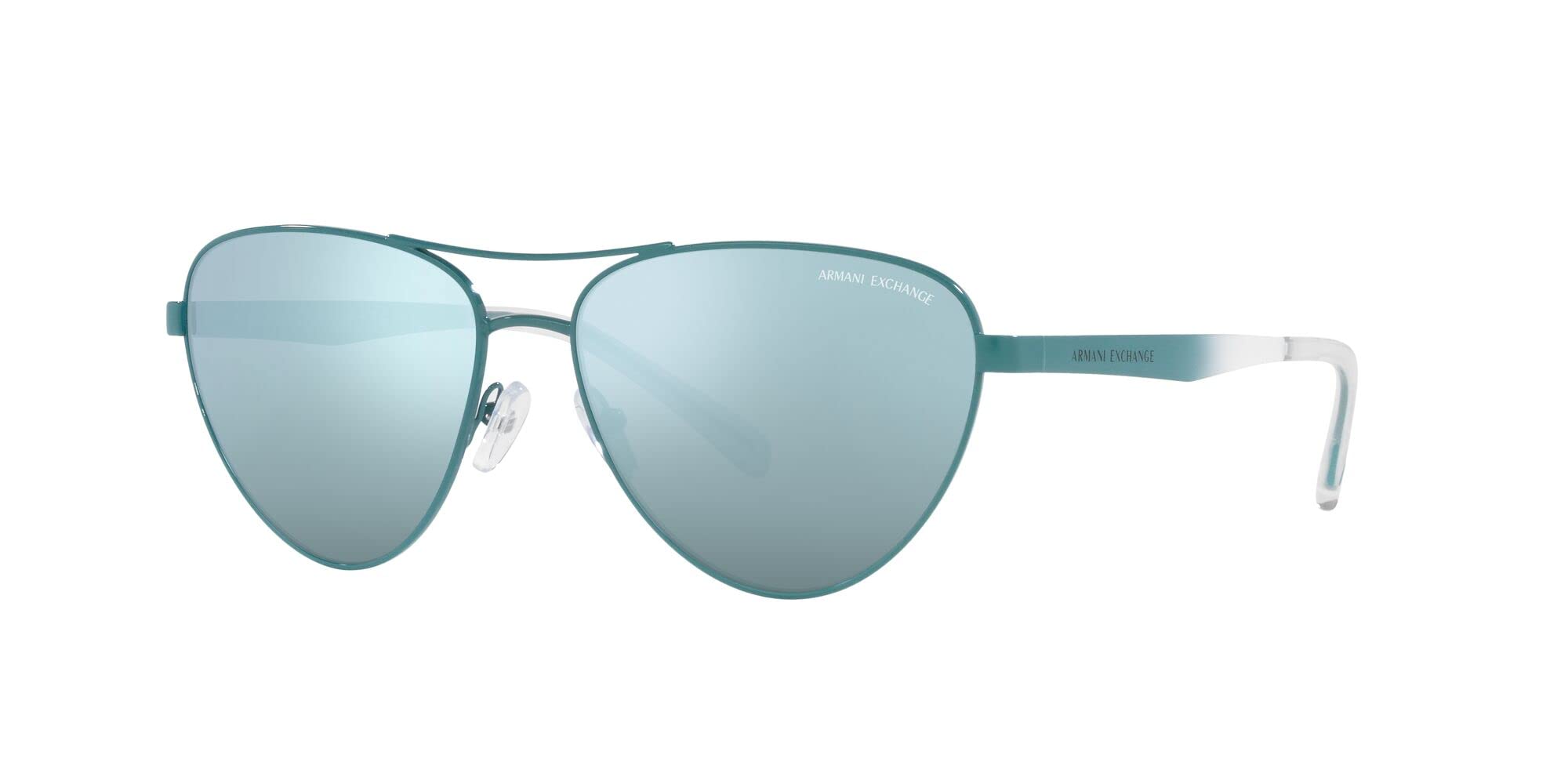A|X Armani Exchange Women's AX2042S Pilot Sunglasses, Blue Mirrored White, 57 mm