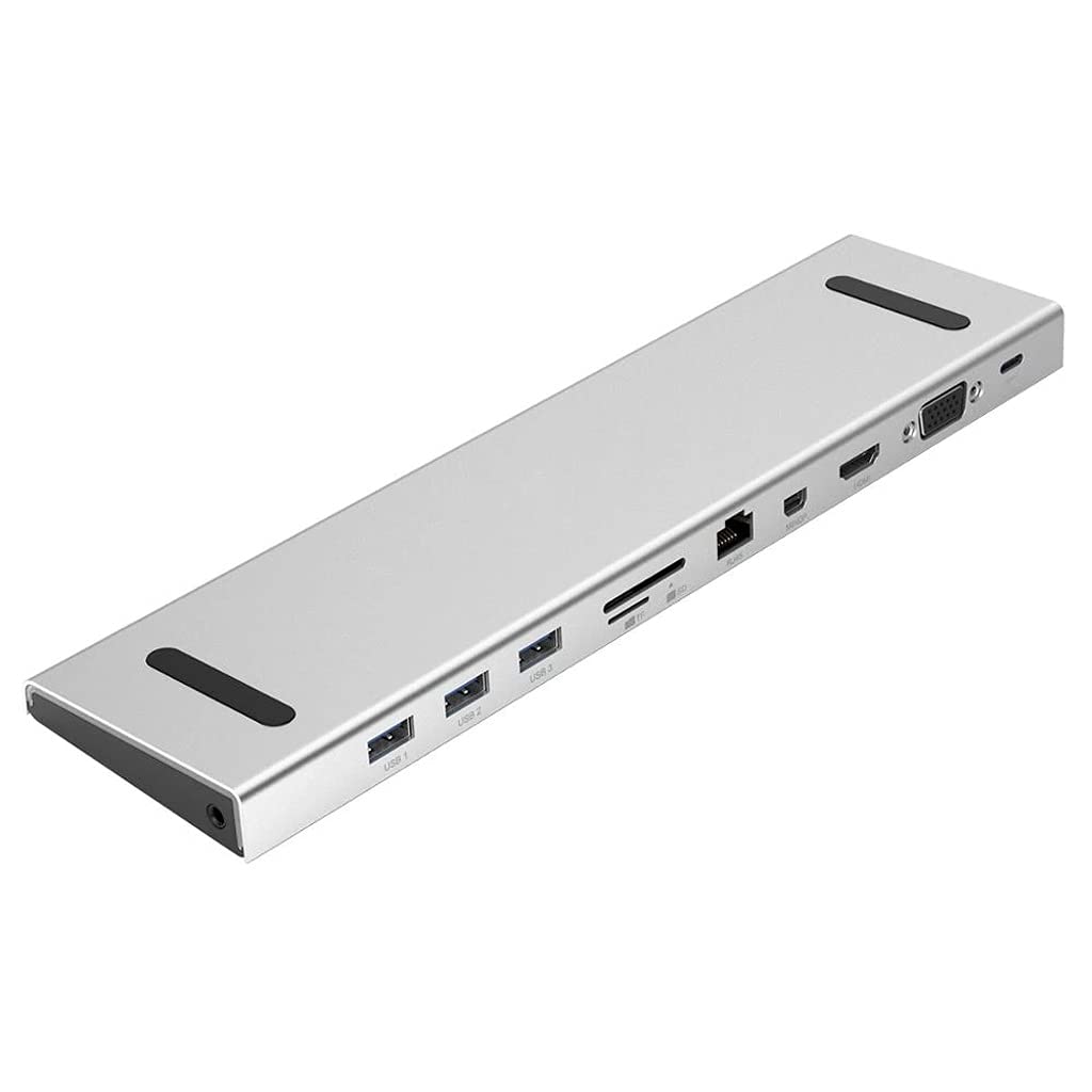 SHYPT 10 in 1 Type-c HUB TF&SD Card Reader VGA Mini DP HDMI-Compatible RJ45 PD Charger USB3.1 Laptop Hub