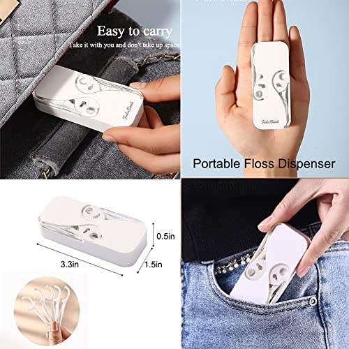 4 Pack Floss Pick Dispenser, Dental Floss Dispenser, Portable Floss Dispenser, Floss Dispenser Refillable, Dental Floss Portable Case with 48 Dental Floss Picks