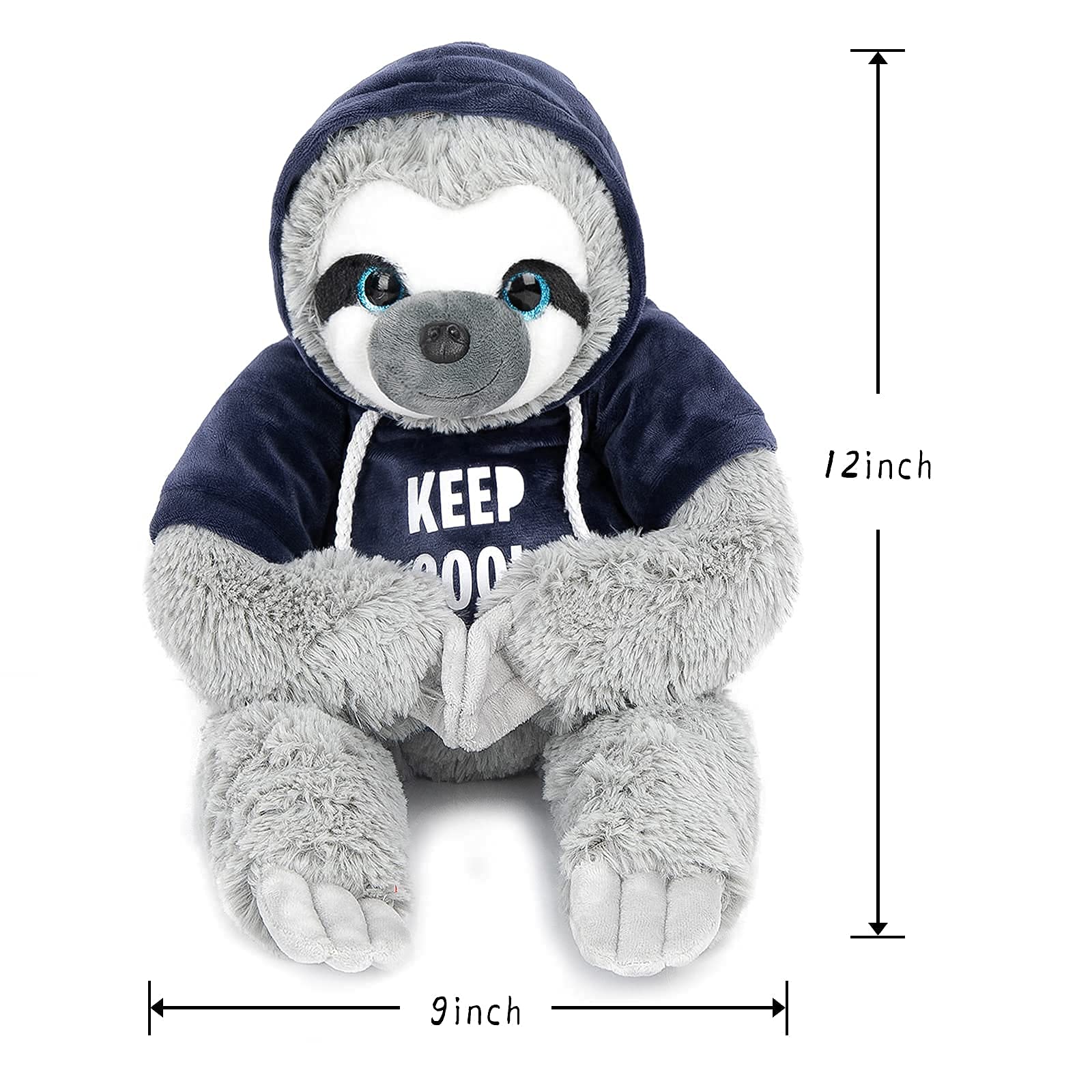 AKMRWJWC Sloth Stuffed Animals Soft Three-Toed Removable Pink T-Shirt Hanging Plush Sloth Hands That Connect Plush Toys 12 Inches
