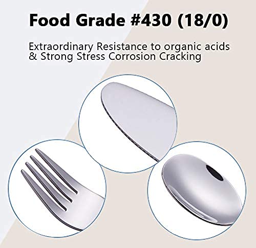 ANNOVA Children's Flatware 18 Pieces Set - Stainless Steel Cutlery/Silverware 6 x Safe Forks, 6 x Dinner Knife, 6 x Dinner Spoons - Safe Kids Toddler Utensils Lunch Box (Engraved Dog Cat Bunny)