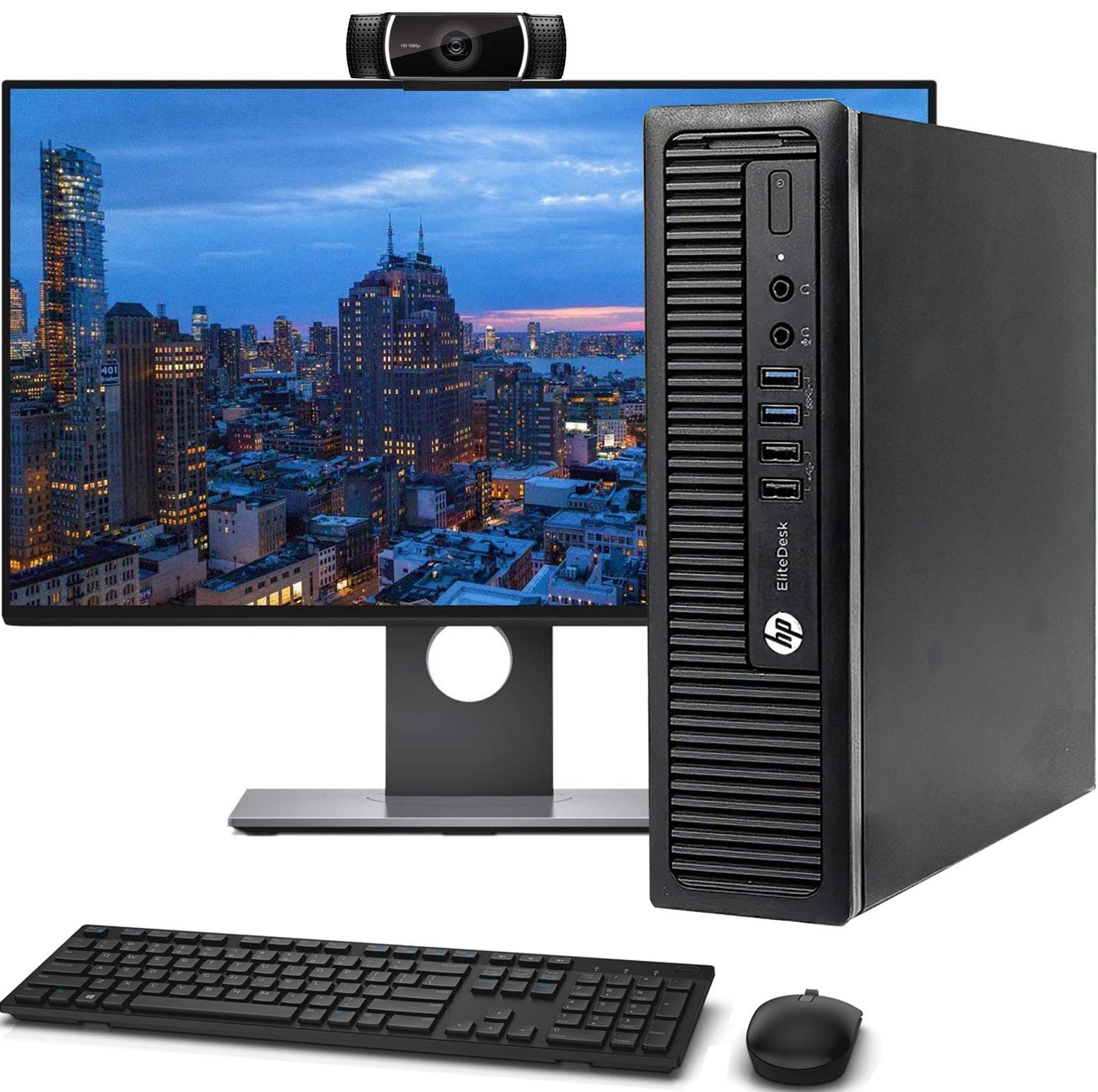 HP 800 G1 USFF Computer Desktop PC, Intel Core i5 3.2GHz Processor, 8GB Ram, 500GB Hard Drive, WiFi | Bluetooth, 1080p Webcam, Wireless Keyboard & Mouse, 22 Inch Monitor, Windows 10 (Renewed)