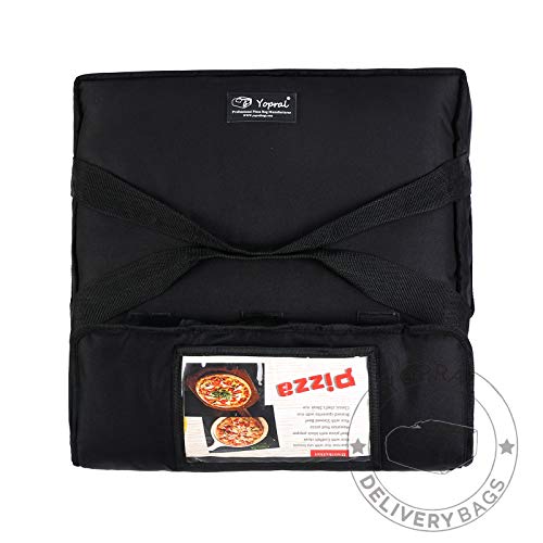 YOPRAL Professional Insulated Pizza Delivery Bag 20” x 20” x 9”, Durable Warmer Food Delivery Bag for Restaurant,Postmates,Catering