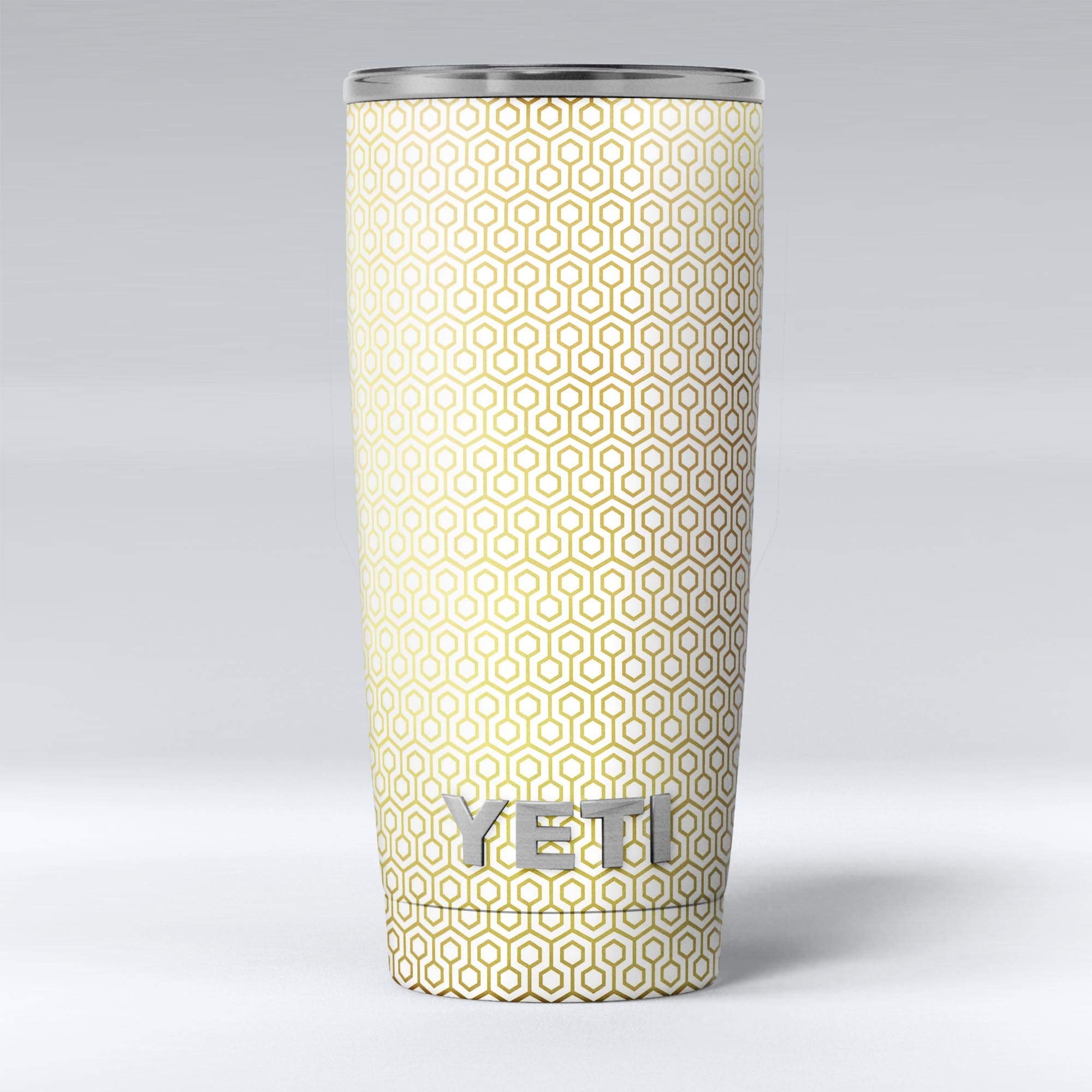 Design Skinz The Golden Honeycomb Pattern - Skin Decal Vinyl Wrap Kit compatible with the Yeti Rambler Cooler Tumbler Cups