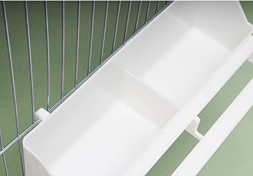 2X Small Bird Feeder Double Dish Pet Bird Water Feeder Cup with Standing Frame Plastic Seed Food Feeder for Parrotlet Sugar Glider Finches Cockatiels Parakeets Cage Feeder